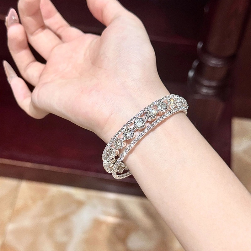 Full Diamond Winding Opening New Style Fashion Elegant Light Luxury ...