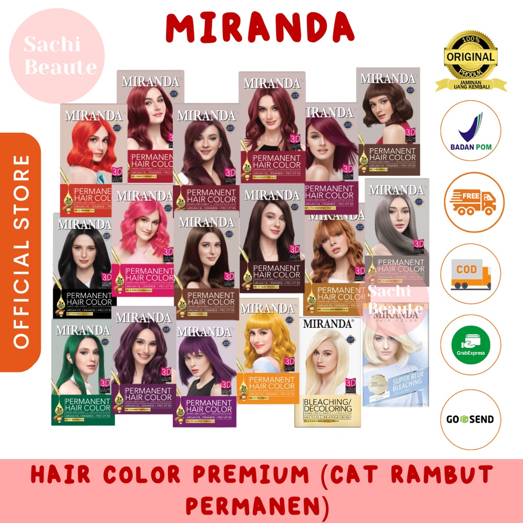 Miranda Hair Color Size [30ml] / Miranda Hair Paint | Permanent Hair ...