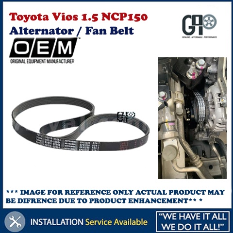 Toyota Vios 1.5 (2014-16) Alternator / Fan Belt (Original) NCP150 ...