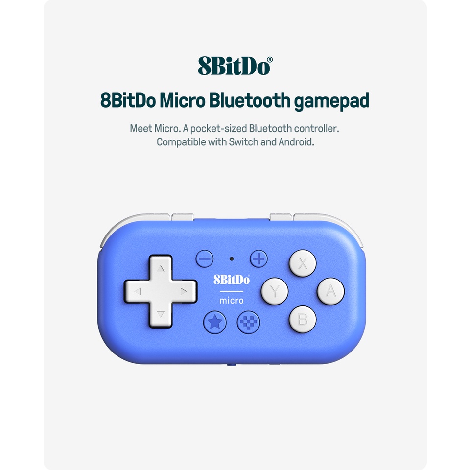 8BitDo Micro Bluetooth Controller Pocket-sized Mini gamepad for Switch, Android, and Raspberry ...