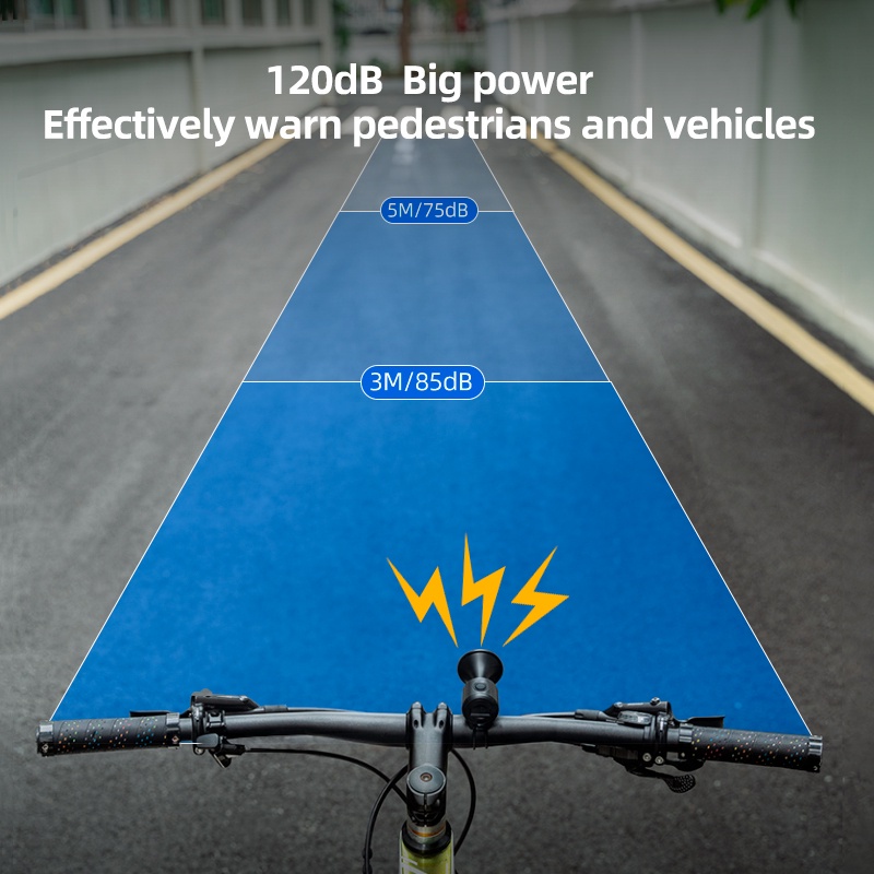 ROCKBROS Bike Electronic Bell 120DB Loud Sound Waterproof MTB Horn ...