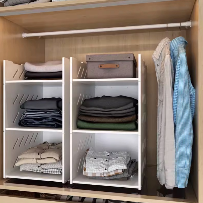 Wardrobe stackable layer rack multifunction storage rack clothes ...
