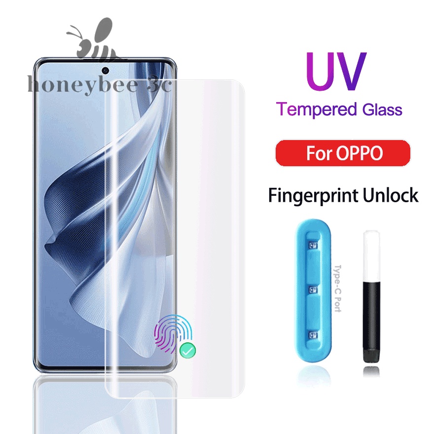 UV Liquid Curved Full Glue Tempered Glass OPPO Reno 10 5G 10 Pro+ Reno8 ...