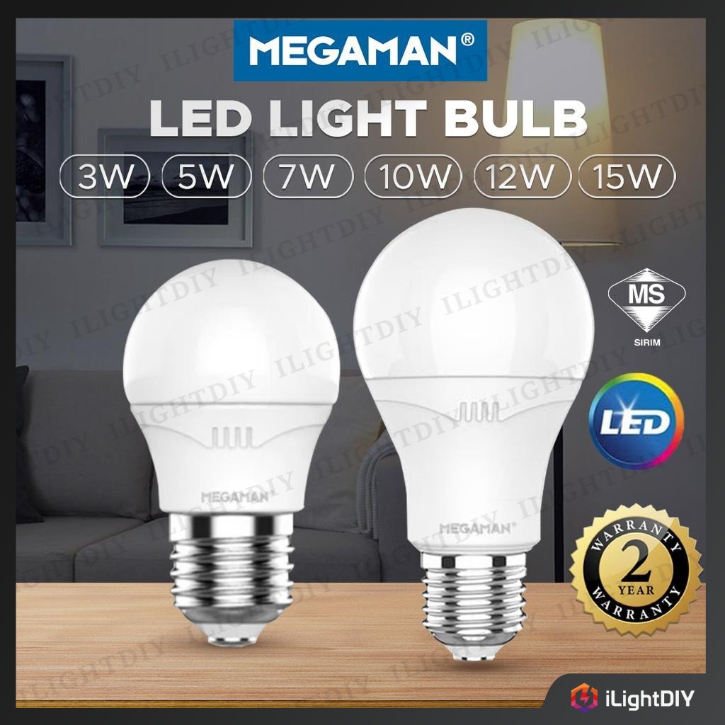 MEGAMAN 3W/5W/7W/10W/12W/15W E27 CLASSIC LED LIGHT BULB | Shopee Malaysia