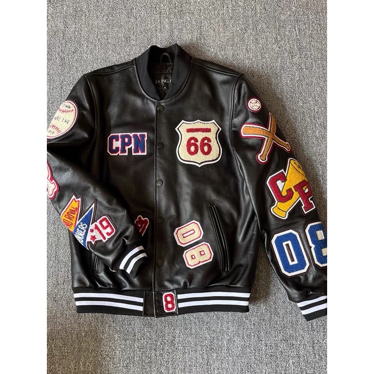 American Hip Hop Leather Jacket Baseball Uniform Men pu Leather Design ...