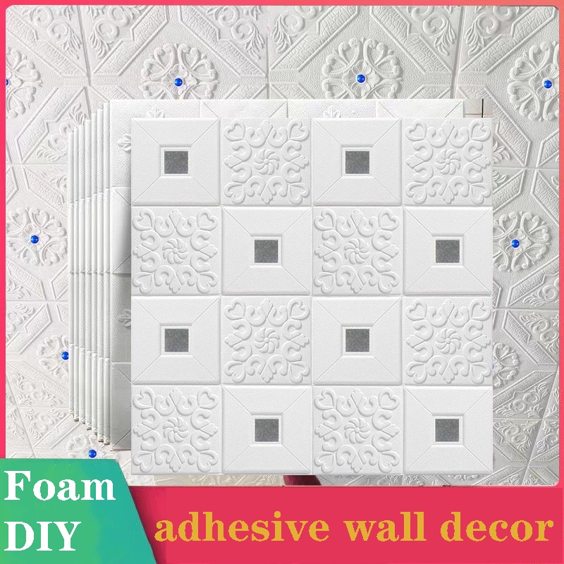 DIY Wall Paper Dinding 3d Adhesive Design Wallpaper Wall Decor Sticker ...