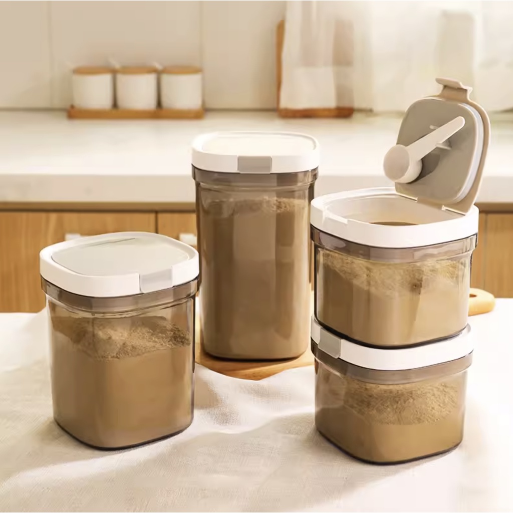 💗24H shiping💗Tupperware Bekas Susu Baby Light Grey&Transparent Milk ...