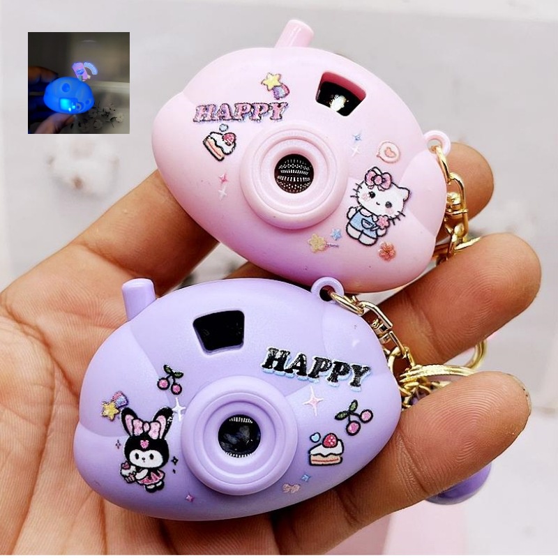 Sanrio Keychain Cartoon Kuromi My Melody Cinnamoroll Key Ring Projector ...