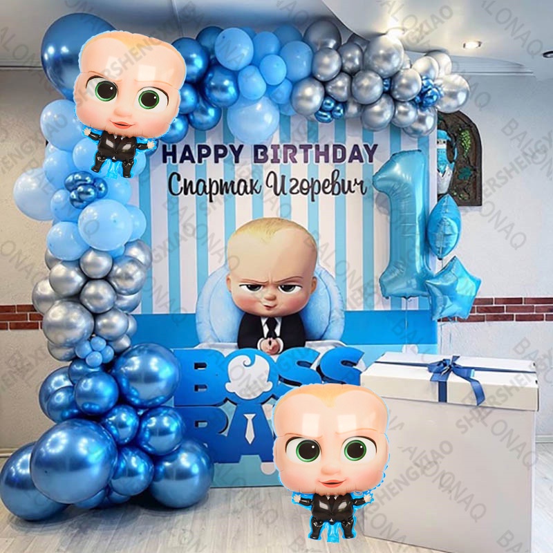77pcs Baby Boss Theme Balloon Party Baby Boss Aluminum Foil 32 Inch 1-9 ...