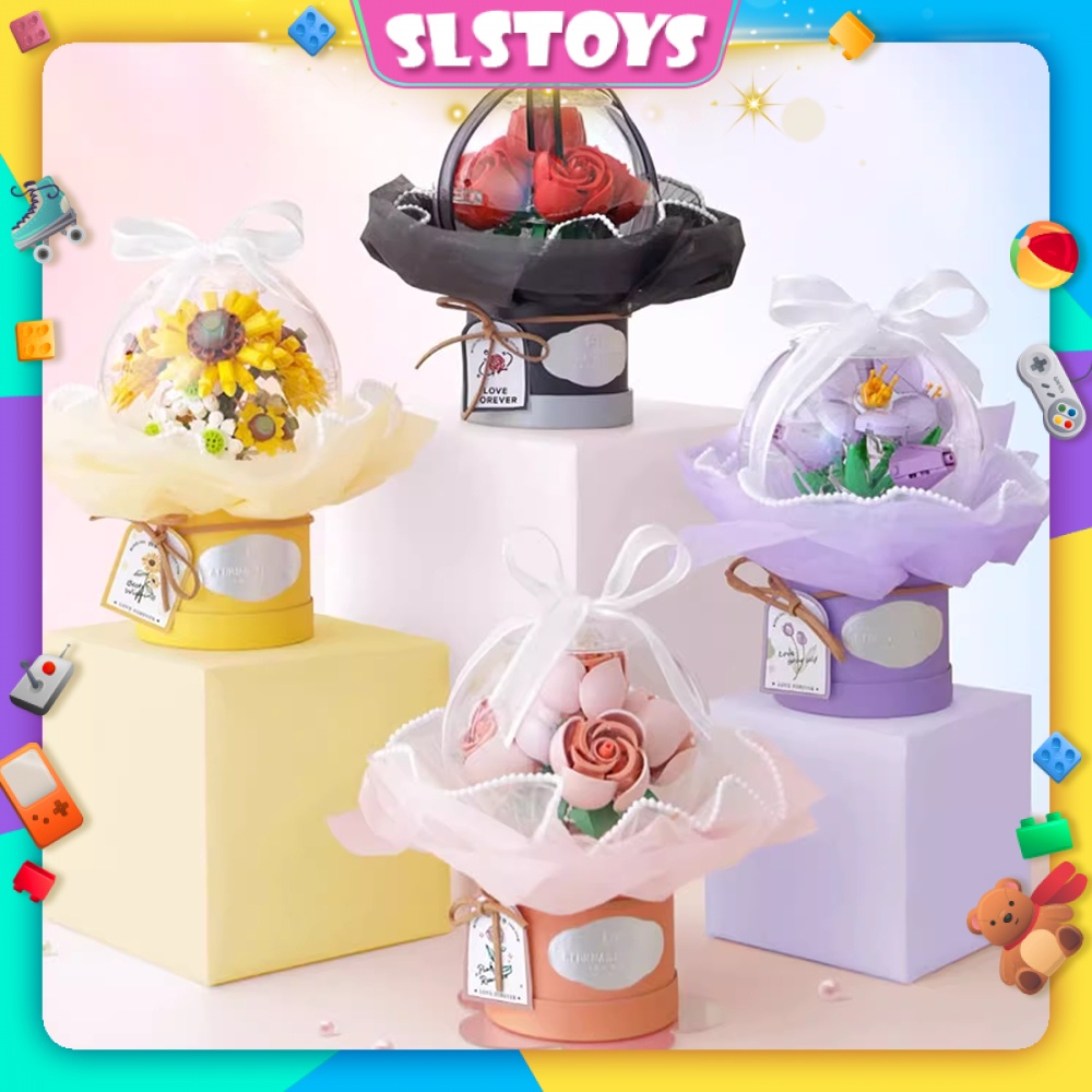 LOZ IDEAS Mini Block Eternal Flower Series Bouquet Anniversary Wedding ...
