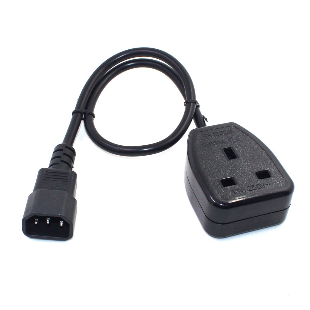 UPS / PDU IEC320 C14 to UK Malaysia 13A Socket Power AC Plug C13 30cm ...