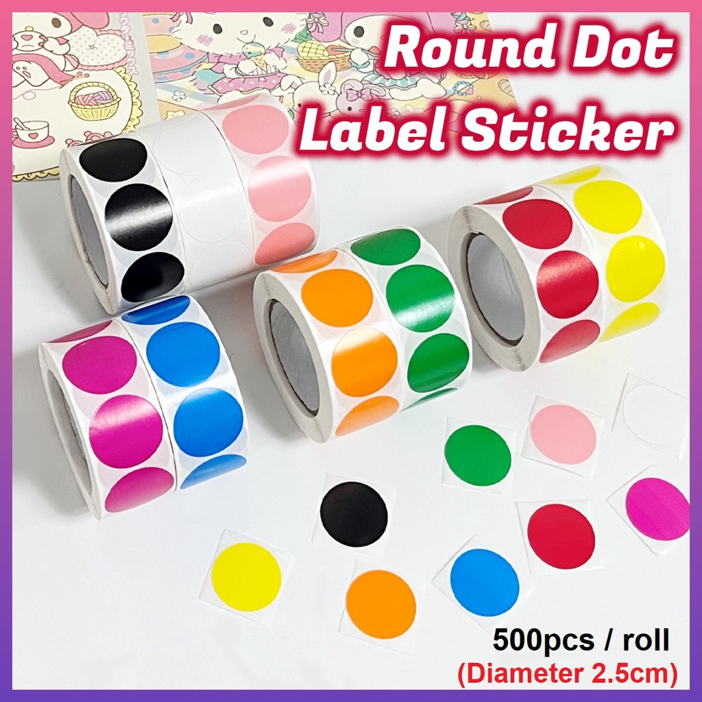 500pcs/roll Round Circle Dot Shape Shaped Seal Label Sealing Paper ...