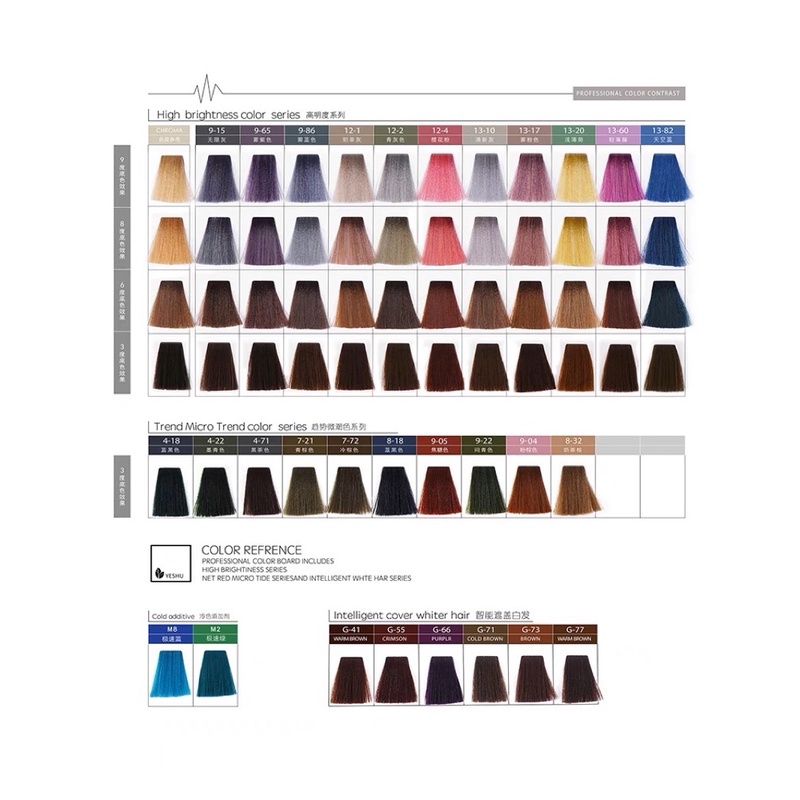 Yeshu Hair Color Cream Low Ammonia Salon Barber Professional Rambut ...