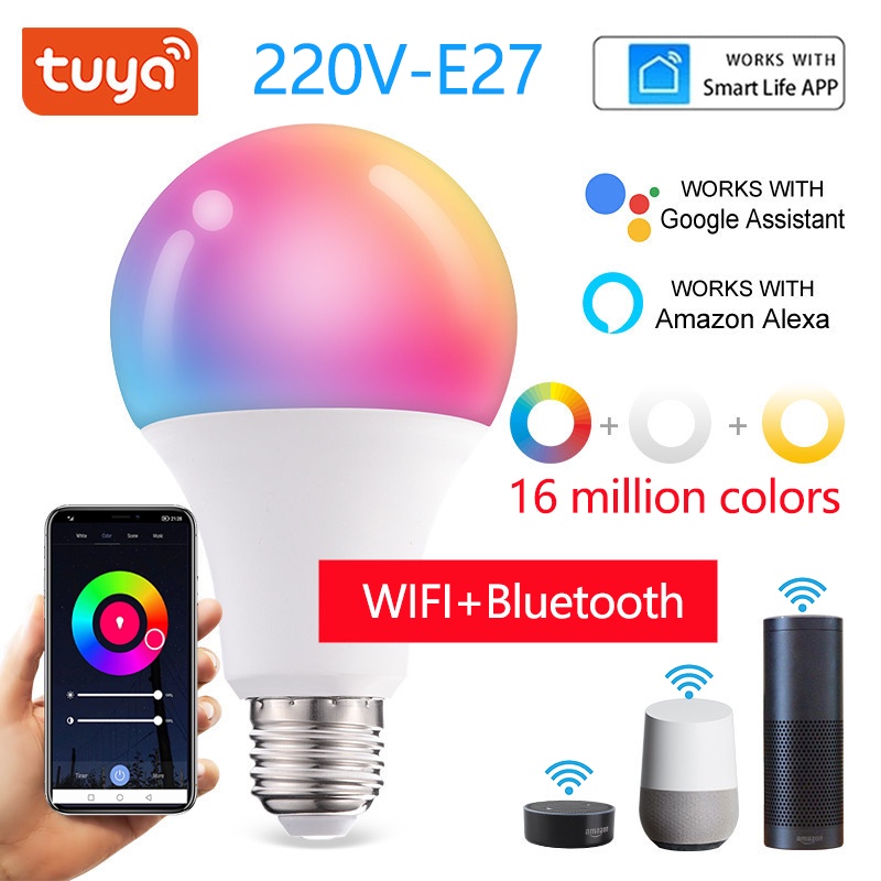 Tuya Smart Bulb e27 led Bulb 10W 15W Smart Light Bulb RGB Light Voice ...
