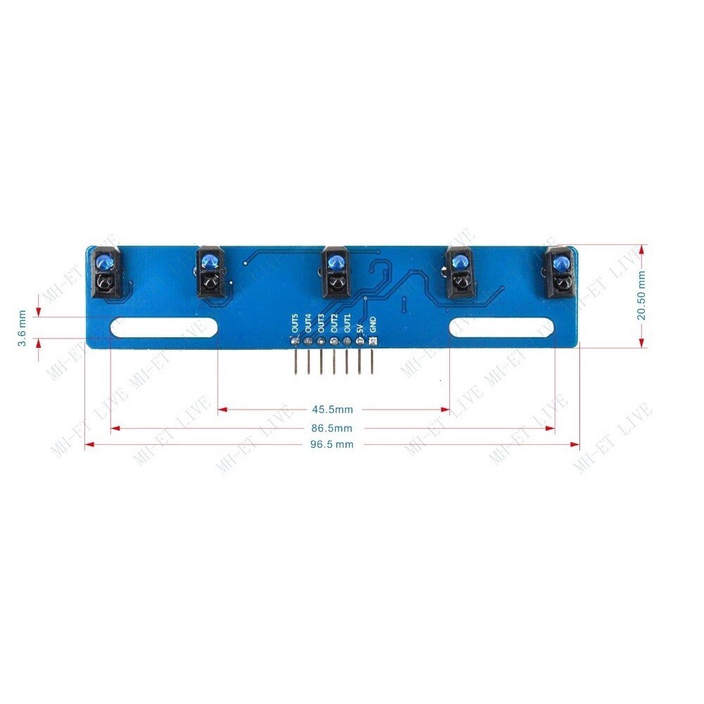 5 channel Infrared Reflective Sensor TCRT5000 KIT 5 way/road IR ...