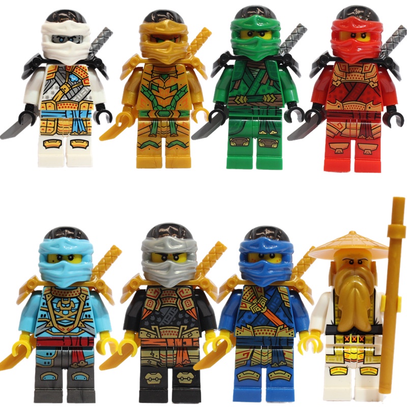 8pcs/set Compatible Ninja Minifigures Kit Building Blocks Toy Assembled ...