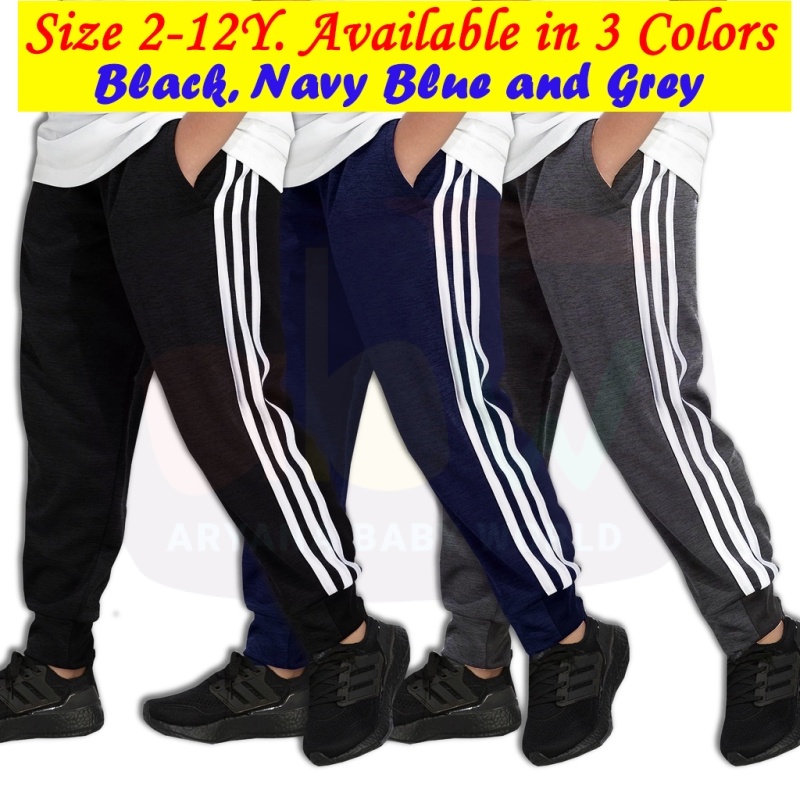 (2-12Y) Kids Triples Strokes Side Lace Jogger 3 Color Long Pants Sweat ...