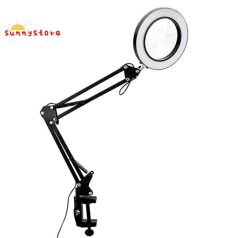 10X Magnifying Glass with Light and Clamp 3 Color Modes 10 Brightness Adjustable Magnifying Desk ...