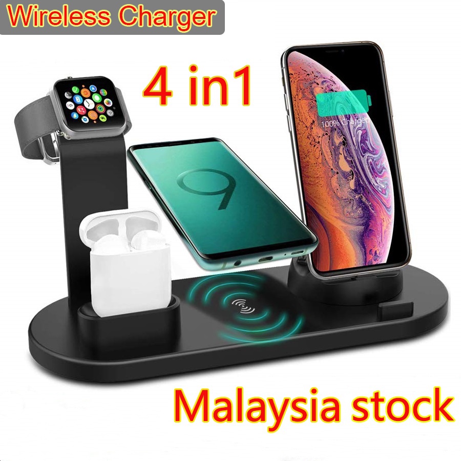 4 in 1 Wireless Charger For Phone Charging Dock Station Compatible For ...