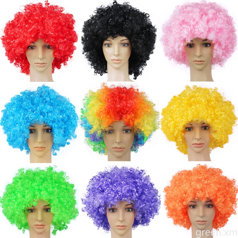 【HOT】Novelty Afro Hair Wig Clown Curly Afro Circus Fancy Dress Hair Wigs Disco Costume Halloween ...