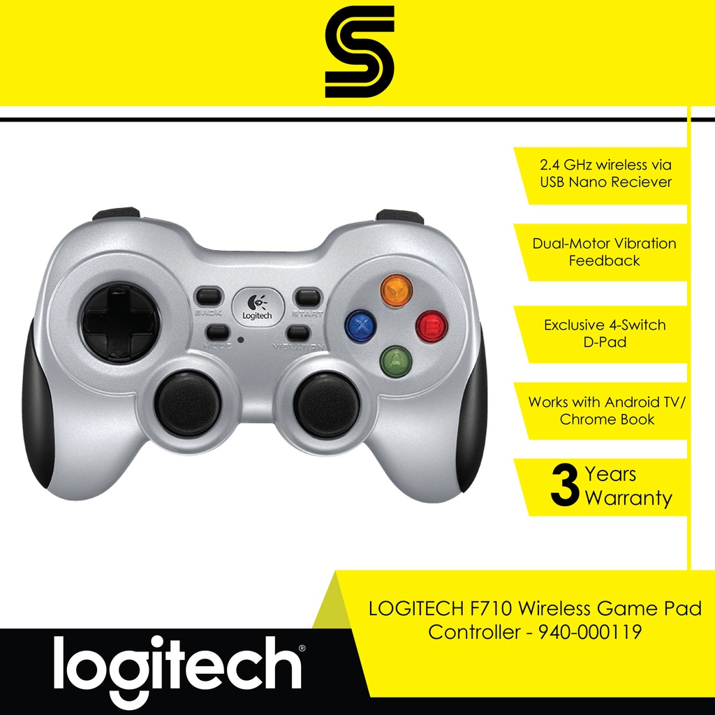 LOGITECH F710 Wireless Game Pad Controller with USB Nano Receiver - 940 ...