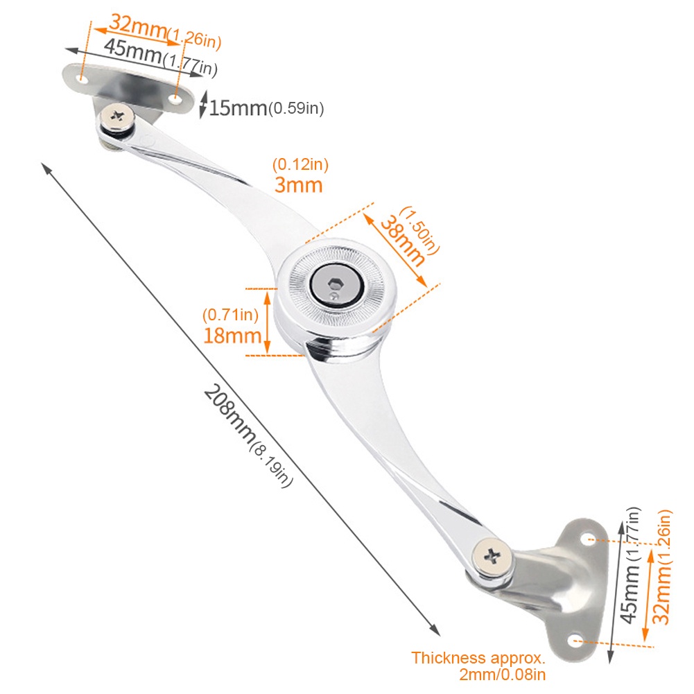 [qunjiajia.my] Lid Support Hinge Adjustable Lid Lift Up Stay Buffer ...