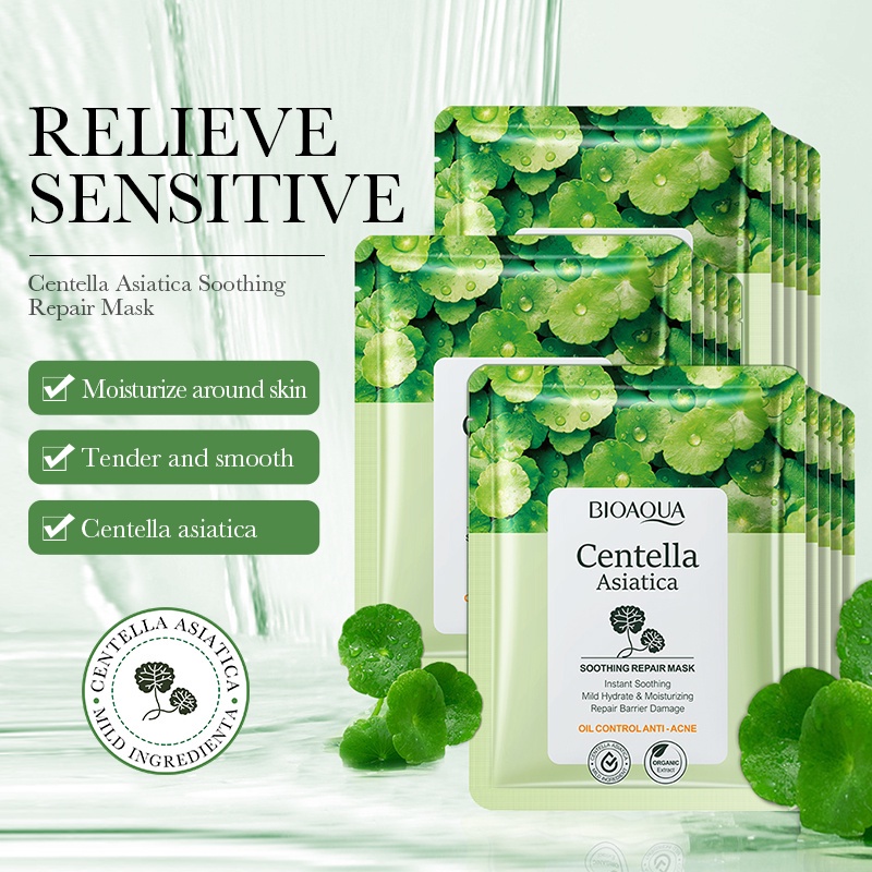 BIOAQUA Centella Asiatica Soothing Repair Facial Mask Oil Control Anti ...
