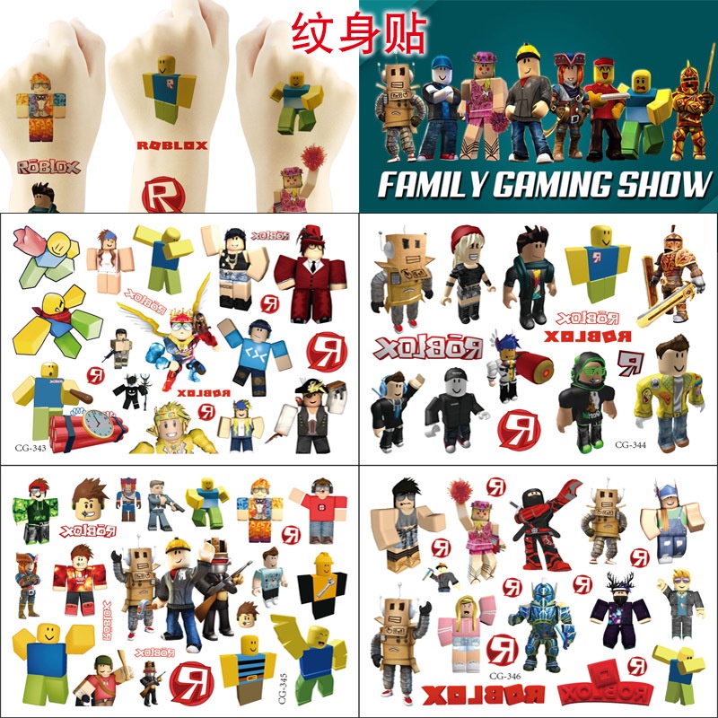 Roblox Tattoo Stickers Waterproof Robot Sticker Funny Cartoon Kids Boy ...