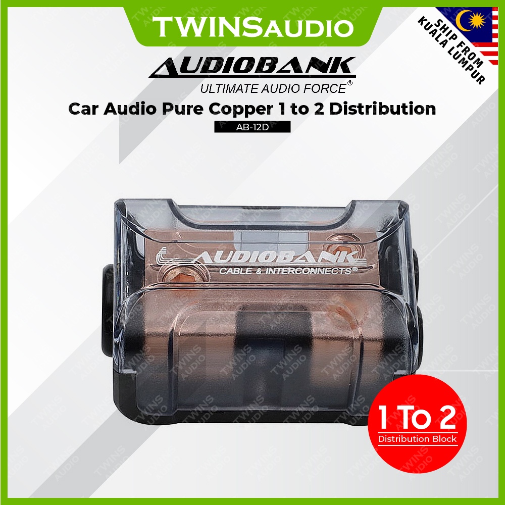 AUDIOBANK Car Audio Pure Copper 1 to 2 Distribution Block | Shopee Malaysia