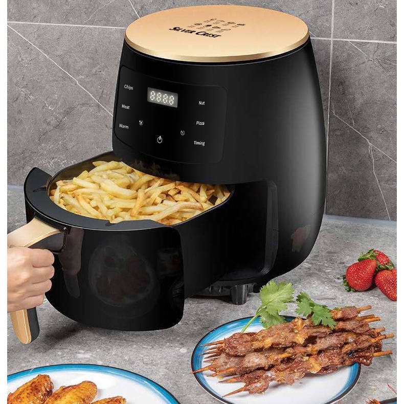 6L Electric Air Fryer 2400 Watts Extra Large Capacity Automatic Oil ...