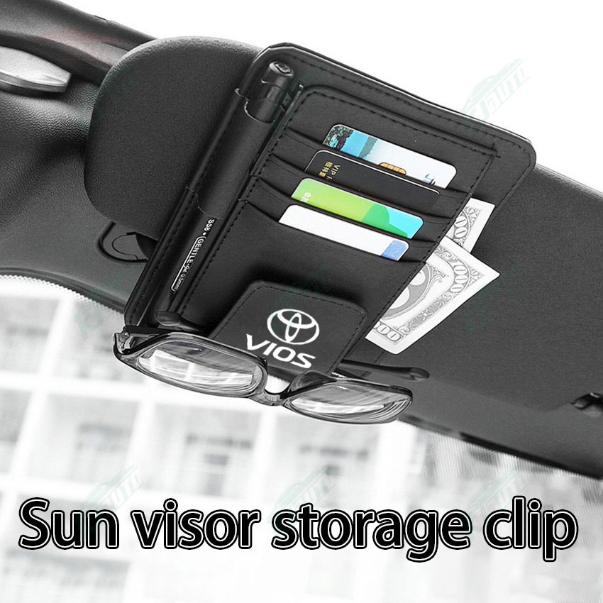 Toyota Vios Multi-function Car Leather Card Holder Sun Visor Storage ...