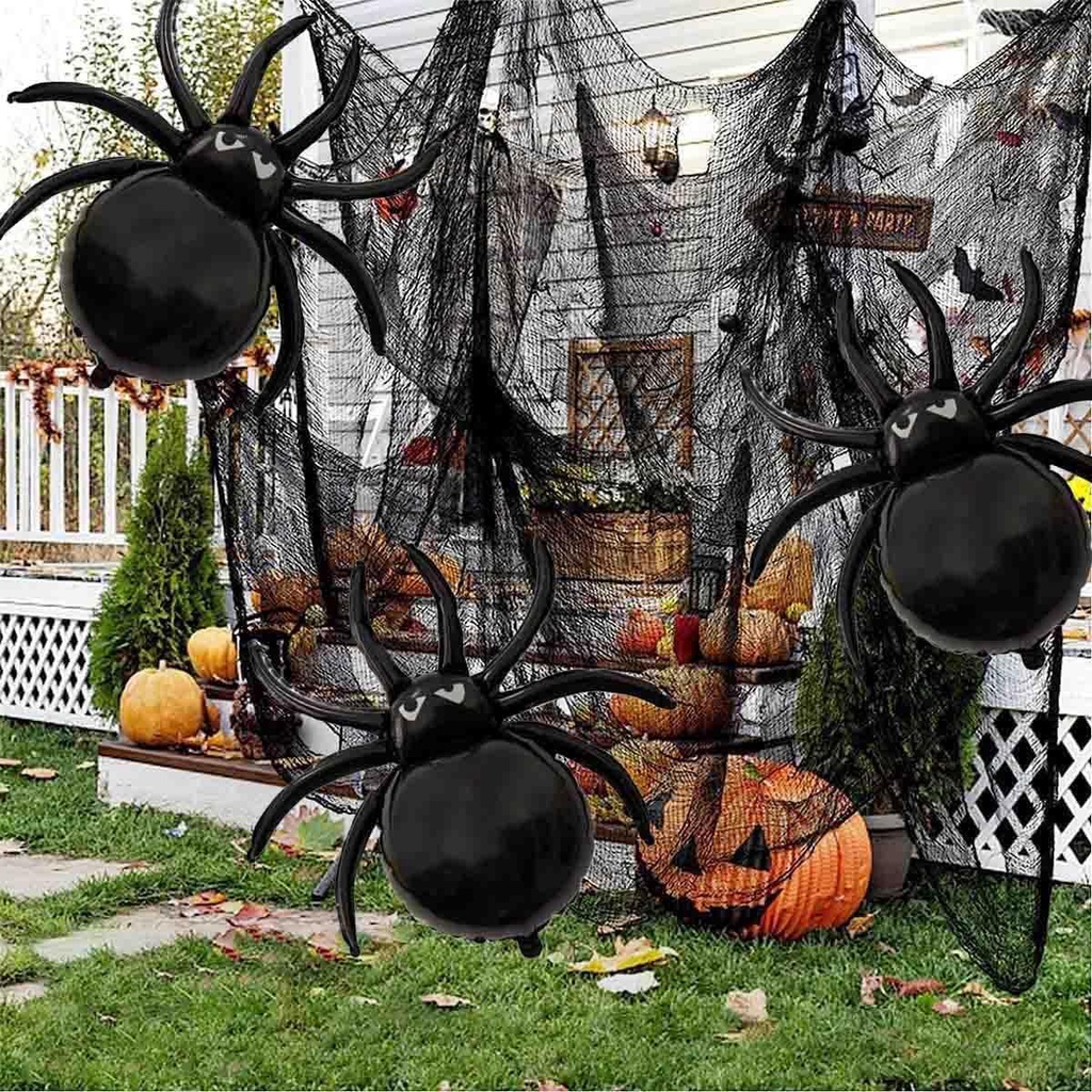 3pcs Halloween Spider Foil Balloons Halloween Balloon Black Spiders ...