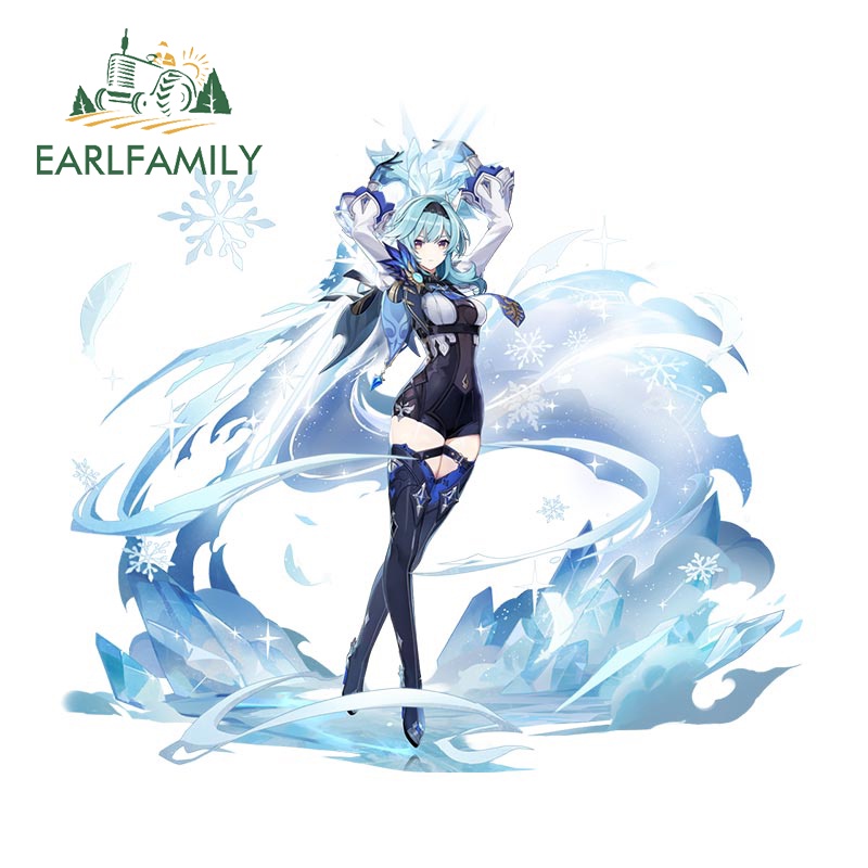 EARLFAMILY 13cm x 11.8cm Genshin Impact Eula Car Sticker Personality ...