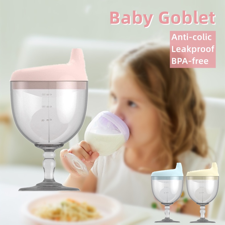 Baby 150ML Drinking Bottles Goblet No Spill Baby Sippy Nursing Cup Wine Glass Infant Toddlers ...