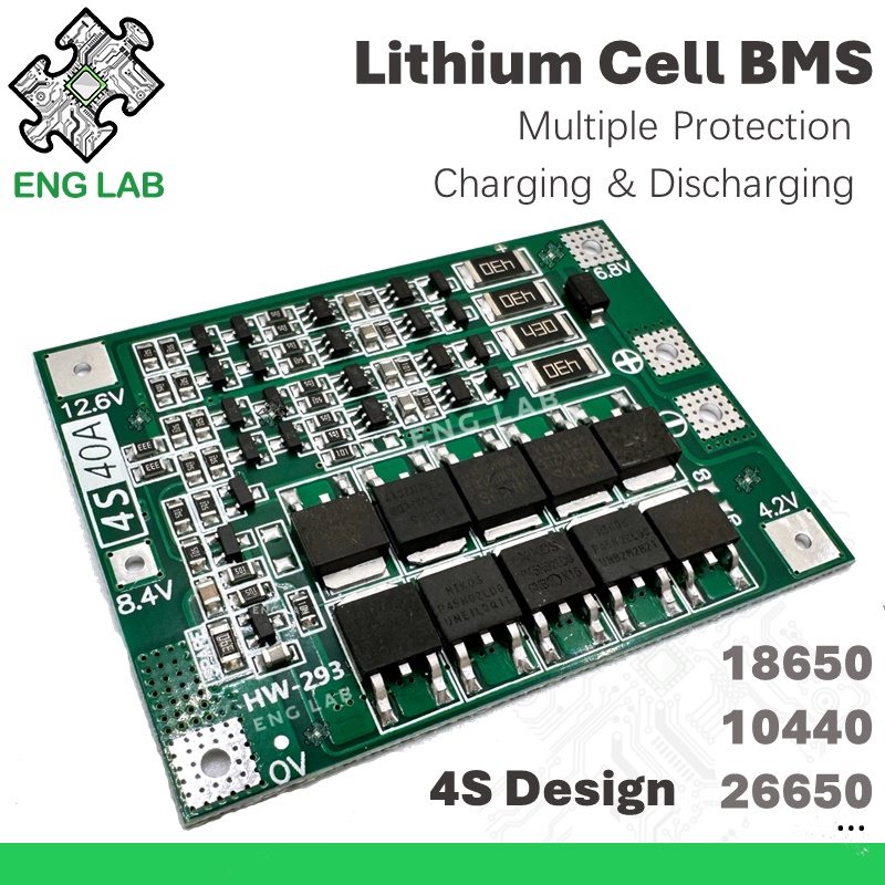 ENGLAB★4S 40A/20A 18650/10440/26650 Li-ion Lithium BMS Module Battery ...