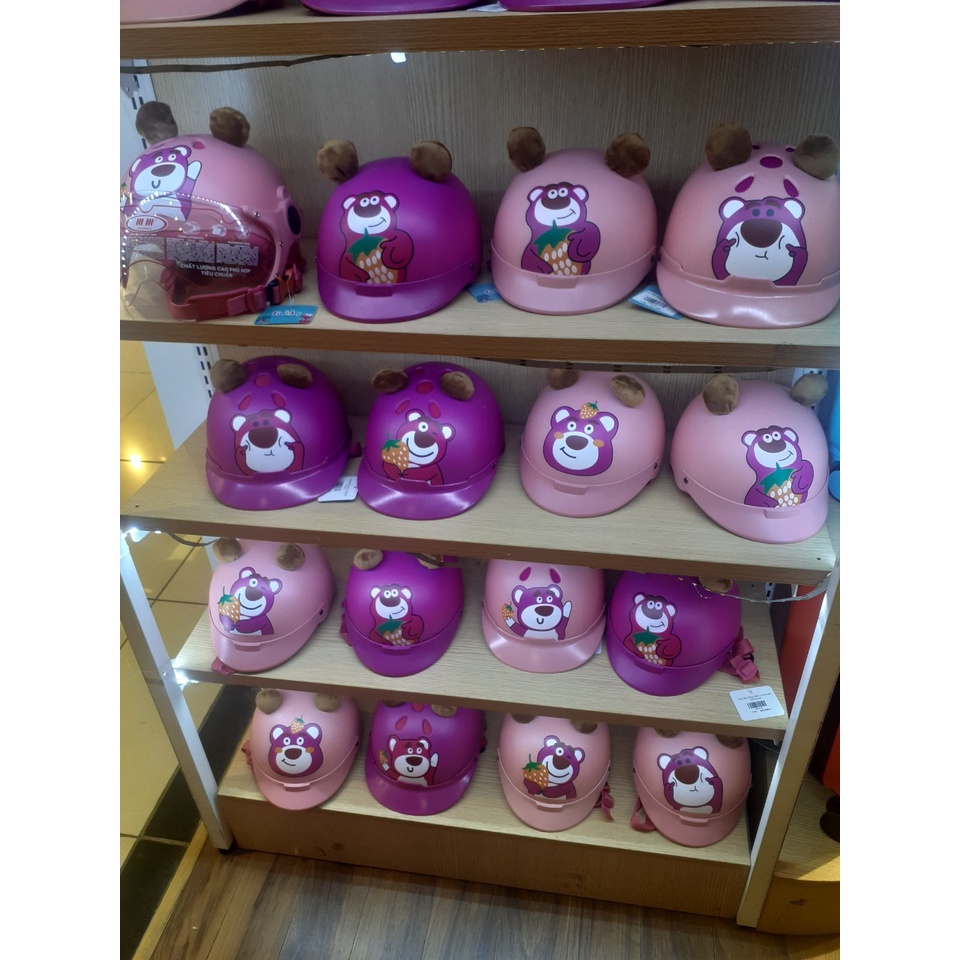 Strawberry bear helmet for children with cute bear ears (2-7 years old ...