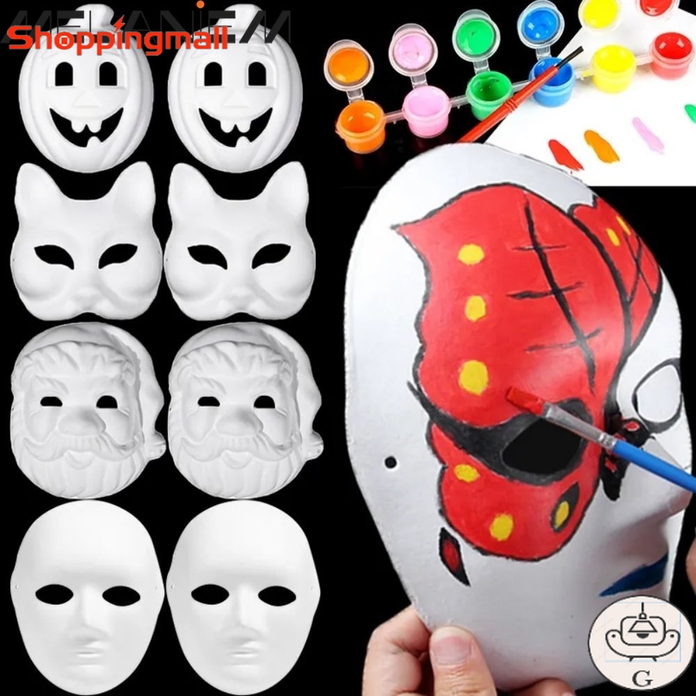 GS Halloween Costume Face Full Face White Blank Masks Paper DIY Party ...
