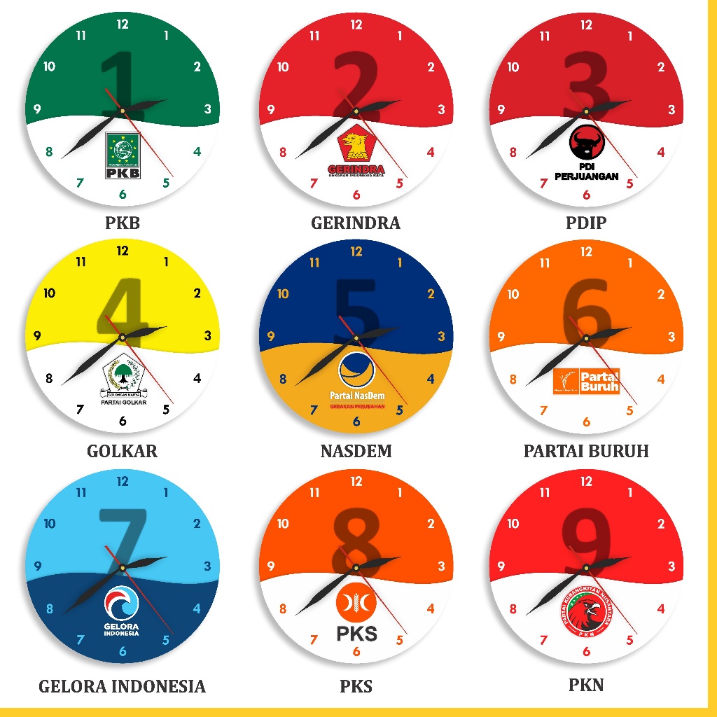 KAYU Wooden Wall Clock Promotional Souvenirs For The New Caleg Election ...