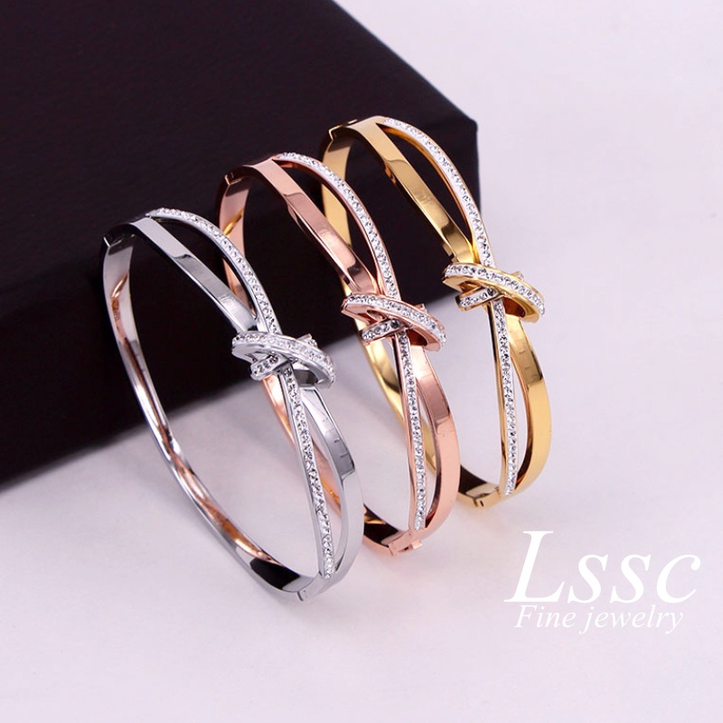 Gold Plated Stainless steel Bracelet Bangle Women Korean Temperament ...
