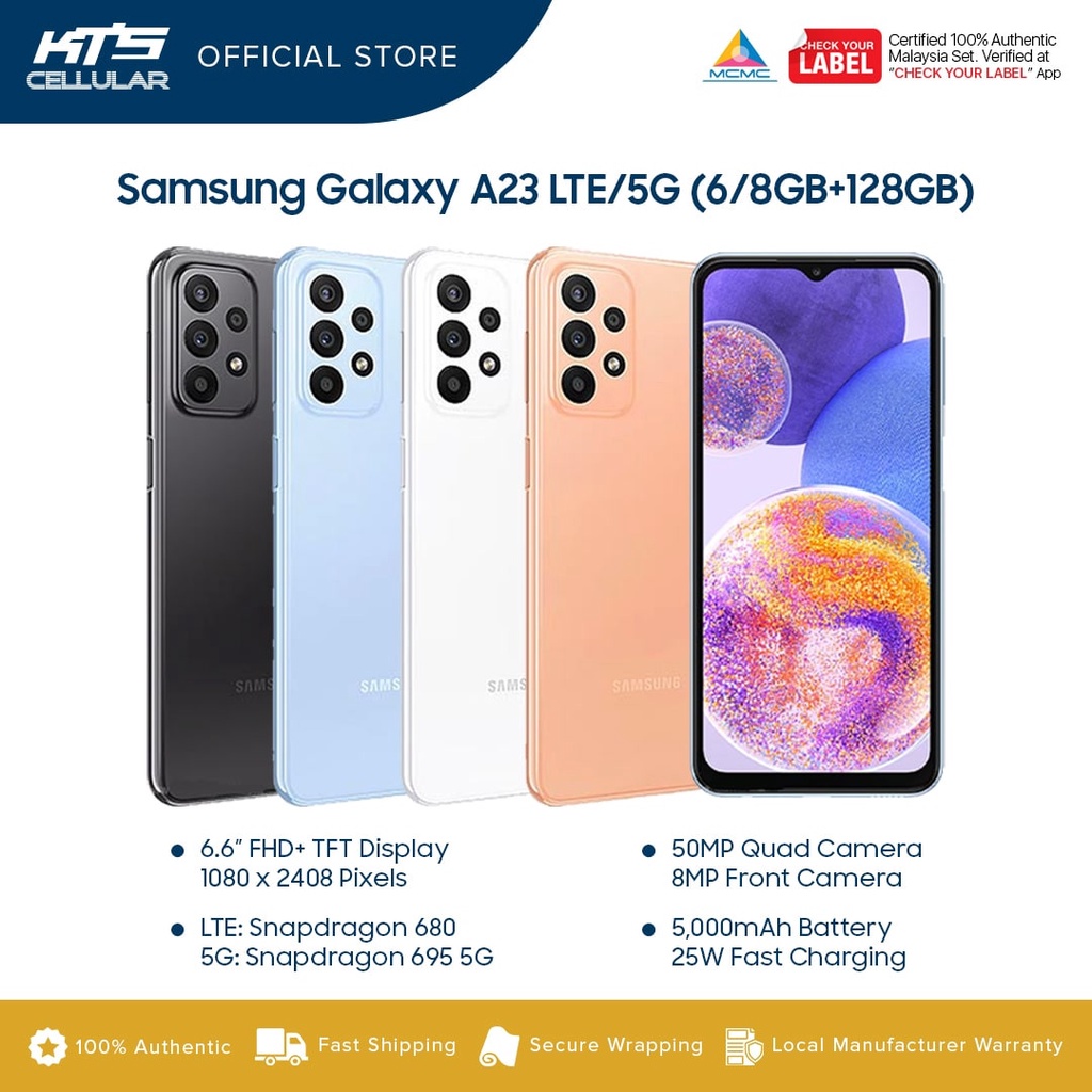 Samsung Galaxy A23 LTE/5G Smartphone (6/8GB+128GB) | Shopee Malaysia