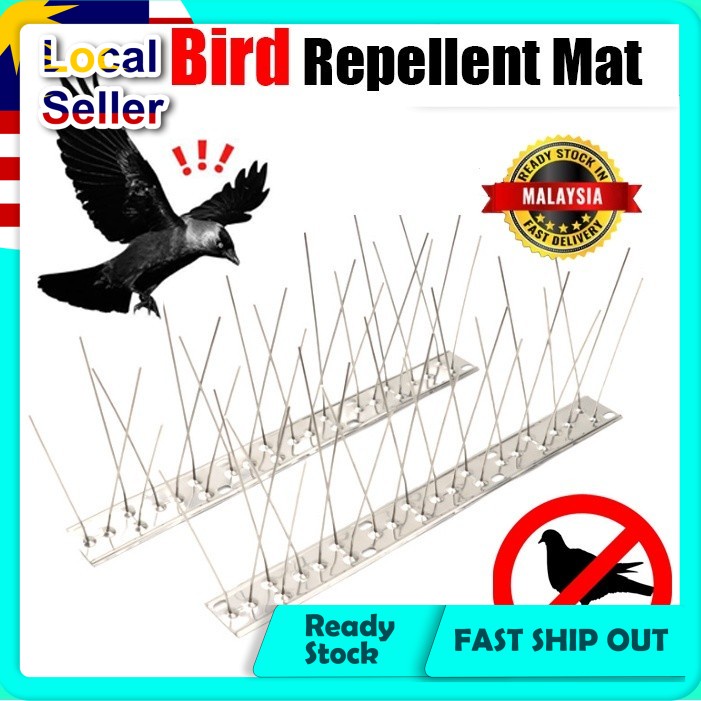 [Free Cable Tie] 33cm Bird Repellent Mat Spikes S/Steel Device ...