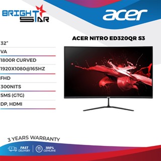 ACER NITRO 32" ED320QR S3 VA 165HZ FHD CURVED GAMING MONITOR | Shopee ...