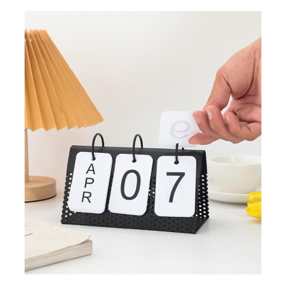 Metal Desk calendar Standing Flip, Desktop Perpetual Flip Calendar ...