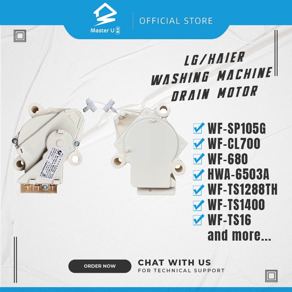 ORIGINAL LG/HAIER WASHING MACHINE DRAIN MOTOR-3PIN WF-SP105G/WF-CL700/WF-680/HWA-6503A/WF ...