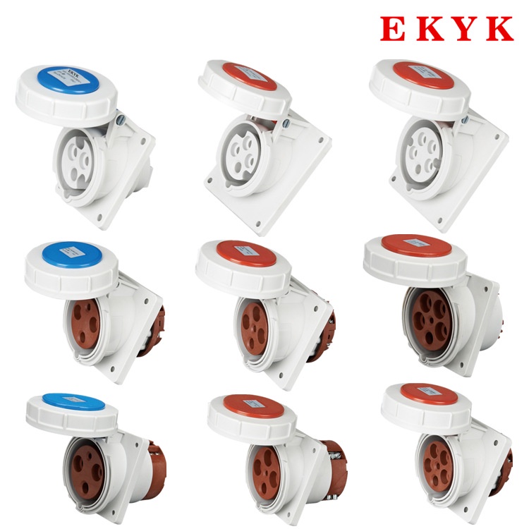 Ip67 Waterproof Industrial Concealed Inclined Socket 16A32A63A125A 3 ...