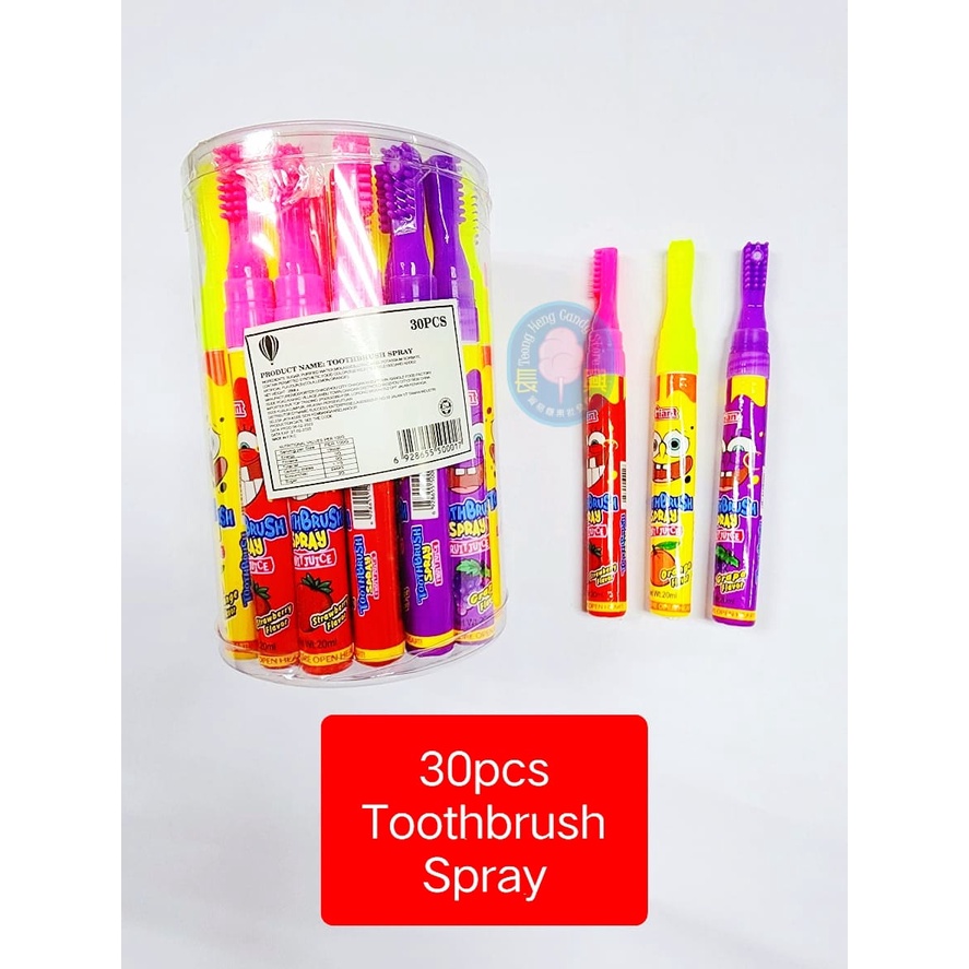 ** SPRAY ** 30pcs Toothbrush Spray Fruit Juice Candy HALAL | Shopee ...
