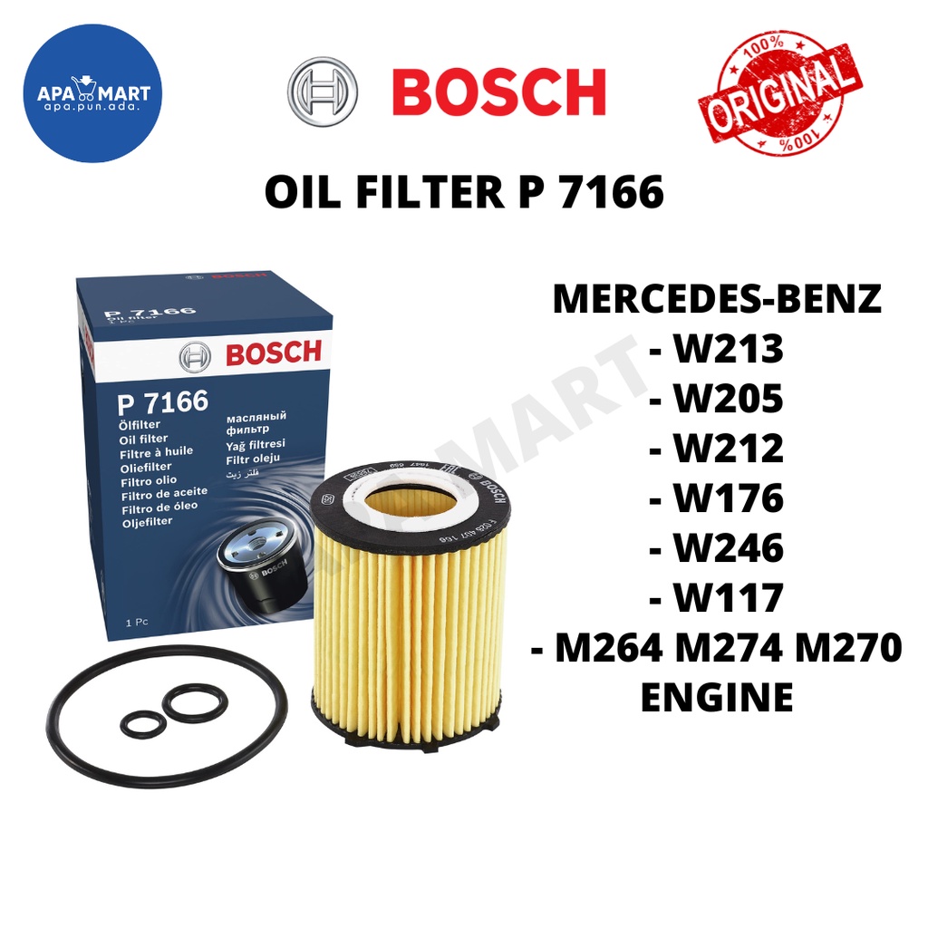 Genuine Bosch Oil Filter P7166 F026407166 for Mercedes-Benz W213, W205 ...