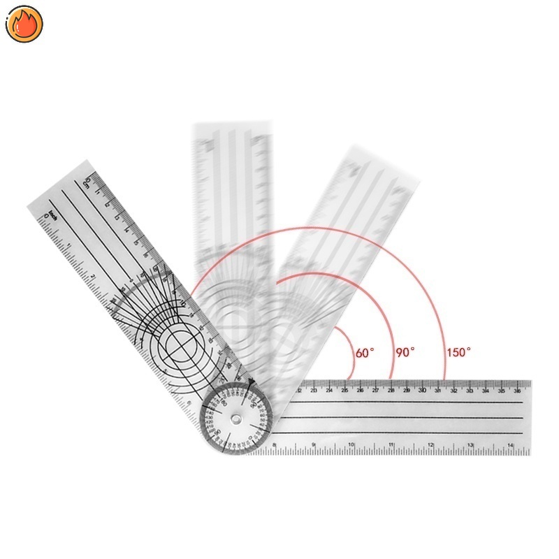 Goniometer Physiotherapy PVC Medical Goniometer 360° Angle Transparent ...