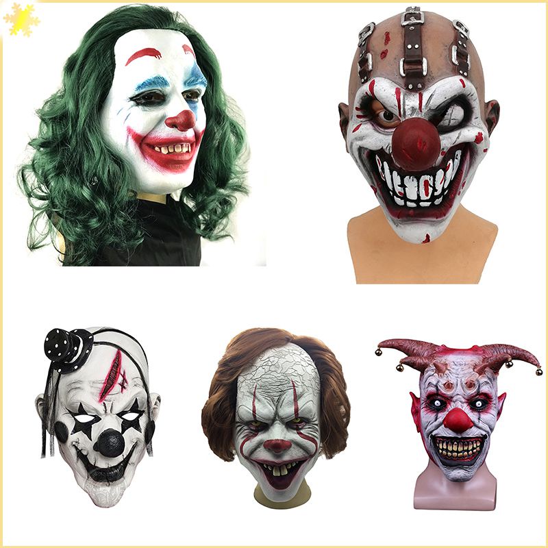 Halloween Creepy Mask Horror Fancy Dress Party Latex Scary Clown Mask ...