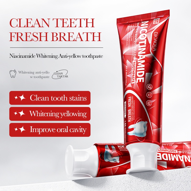 BIOAQUA Nicotinamide Whiten Remove Yellow Toothpaste Deep Cleansing Gum ...